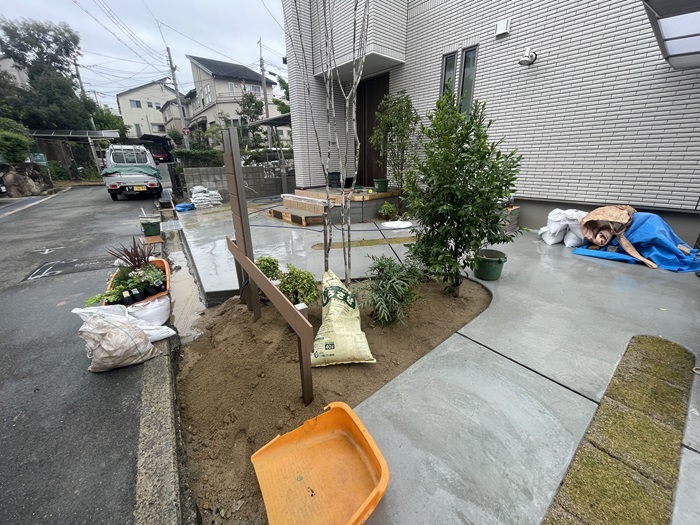 大阪府吹田市の外構リフォーム進捗状況 | 吹田市でエクステリアデザインや外構工事ならsotoDesign竹本造園